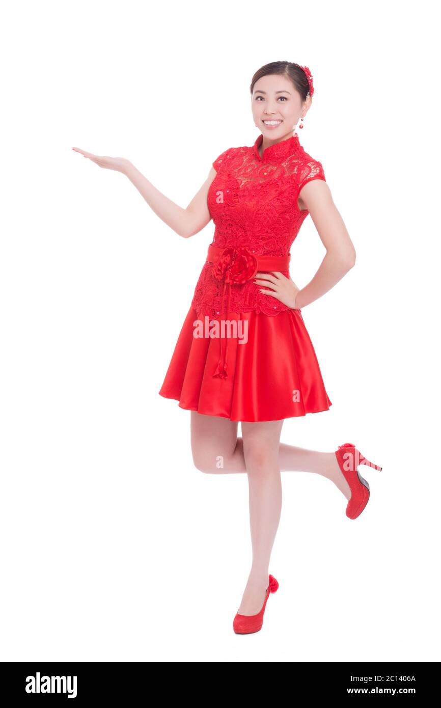 Asian woman in cheongsam Cut Out Stock Images & Pictures - Alamy