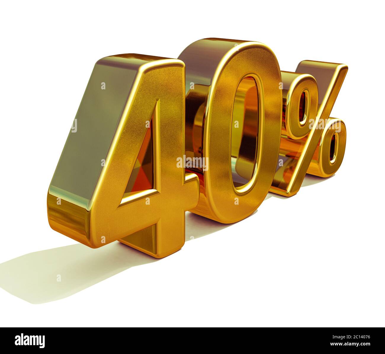 3d Gold 40 Forty Percent Discount Sign Stock Photo - Alamy