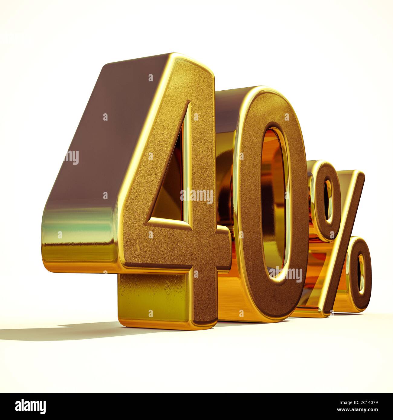 3d Gold 40 Forty Percent Discount Sign Stock Photo - Alamy