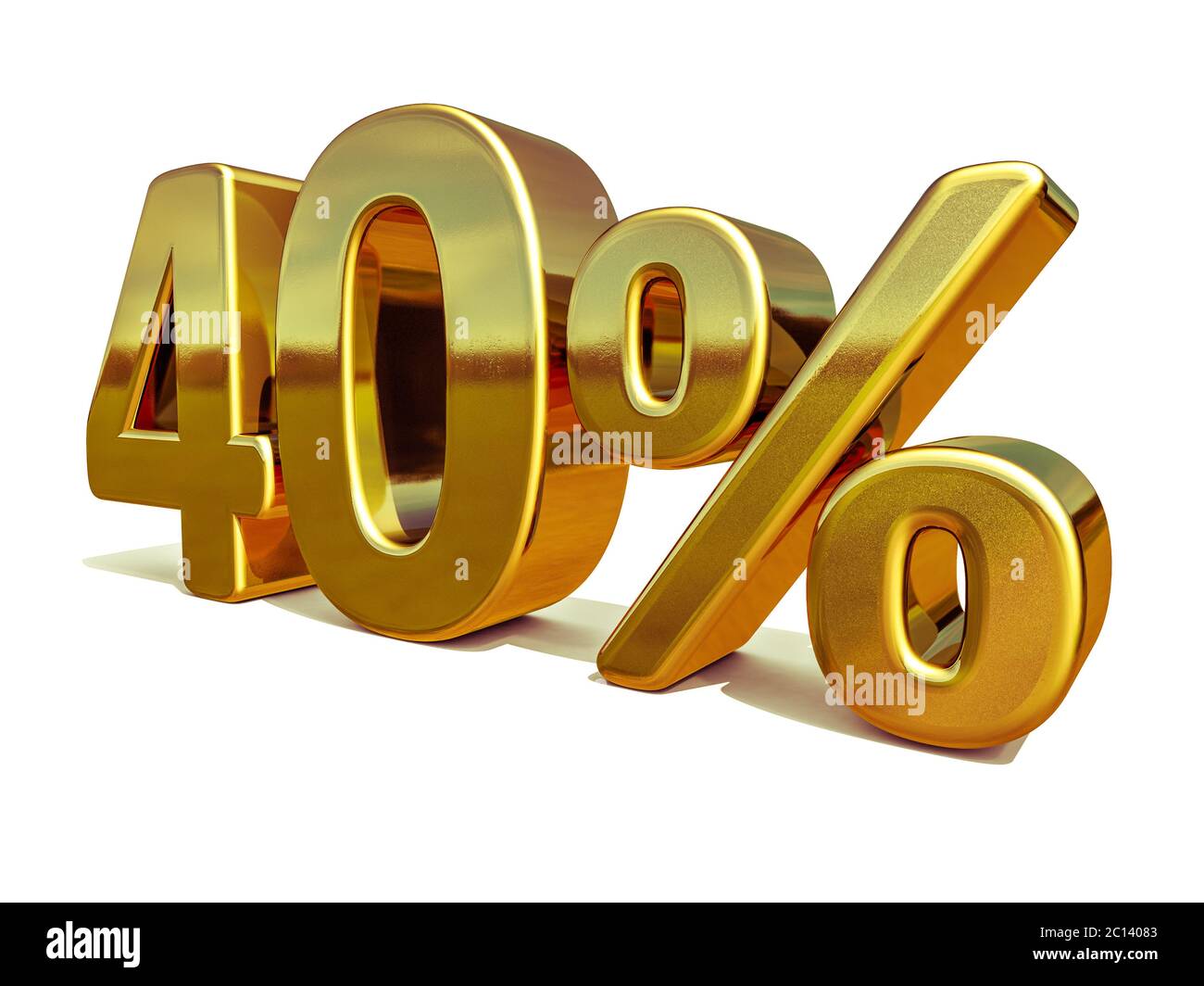 3d Gold 40 Forty Percent Discount Sign Stock Photo - Alamy