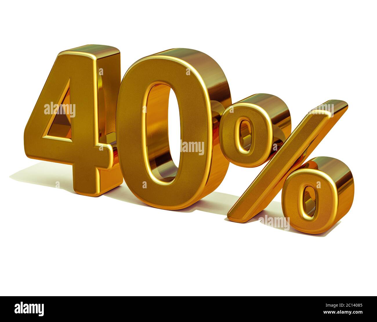 3d Gold 40 Forty Percent Discount Sign Stock Photo - Alamy