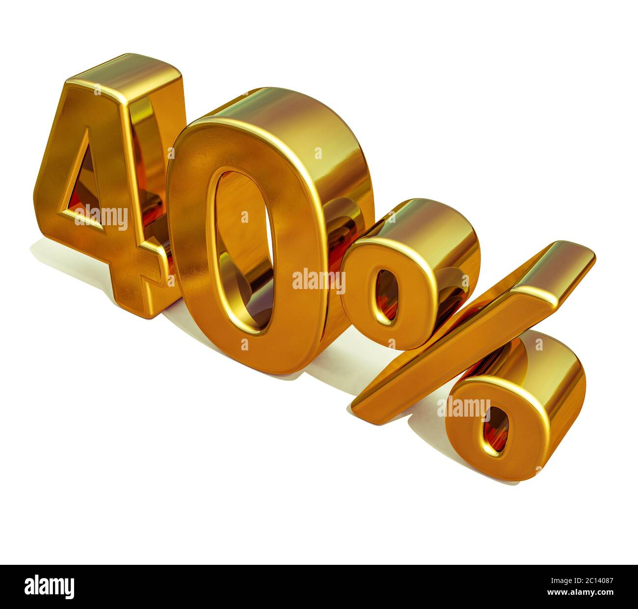 3d Gold 40 Forty Percent Discount Sign Stock Photo - Alamy