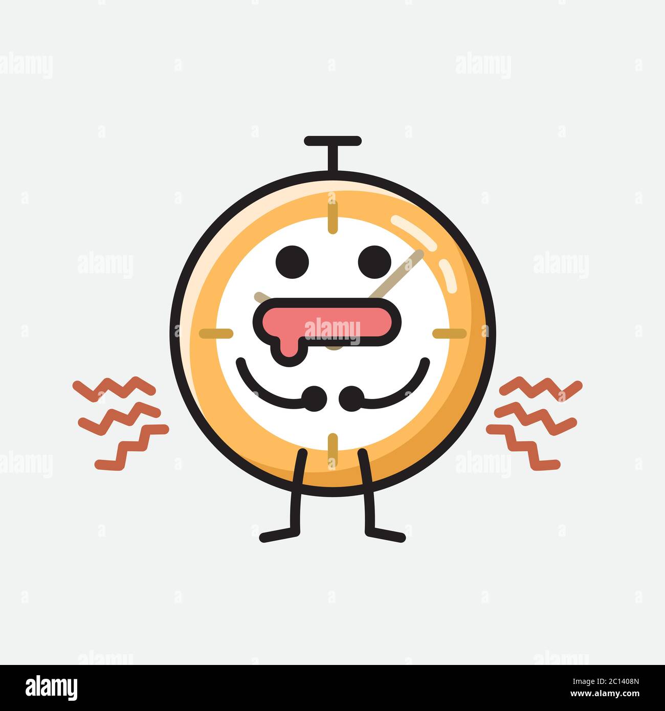 An illustration of Cute Clock Mascot Vector Character in Flat Design ...