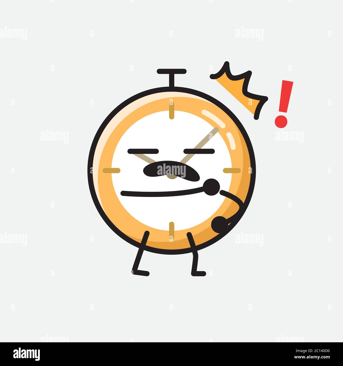 An illustration of Cute Clock Mascot Vector Character in Flat Design ...