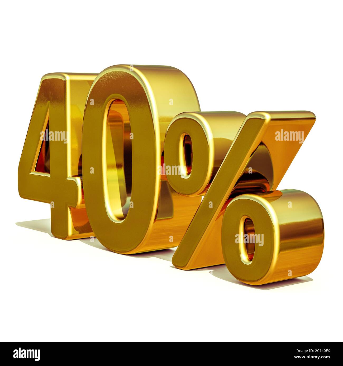 3d Gold 40 Forty Percent Discount Sign Stock Photo - Alamy