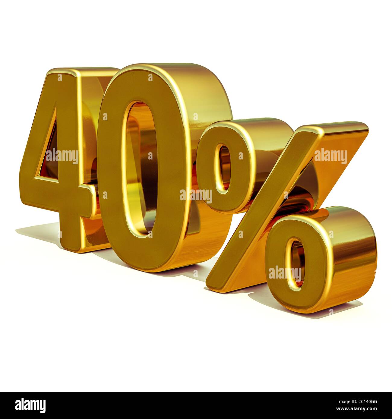 3d Gold 40 Forty Percent Discount Sign Stock Photo - Alamy