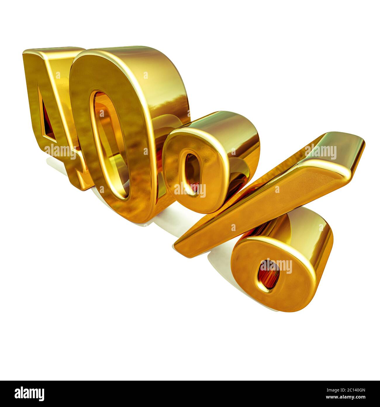 3d Gold 40 Forty Percent Discount Sign Stock Photo - Alamy