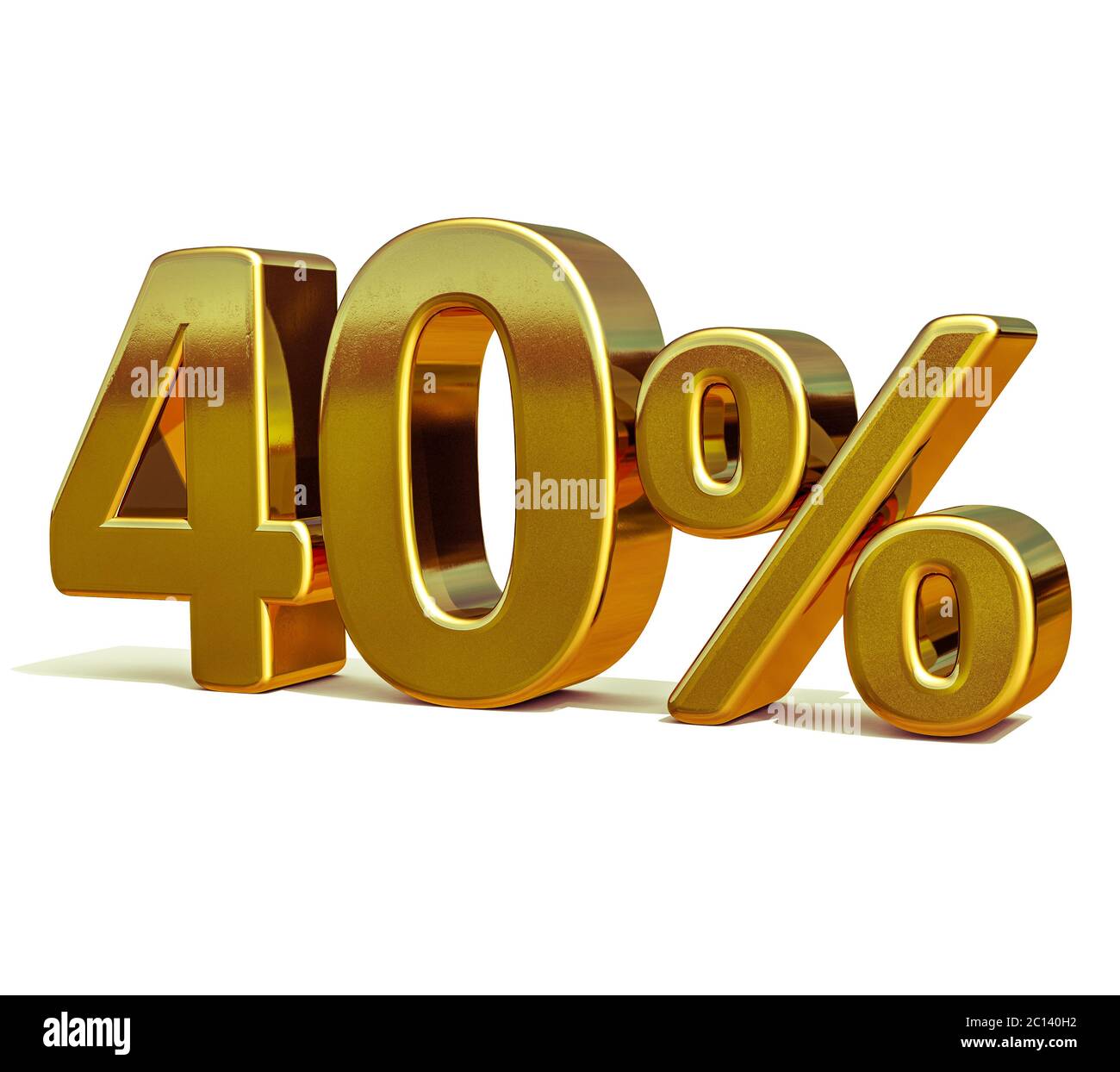 3d Gold 40 Forty Percent Discount Sign Stock Photo - Alamy