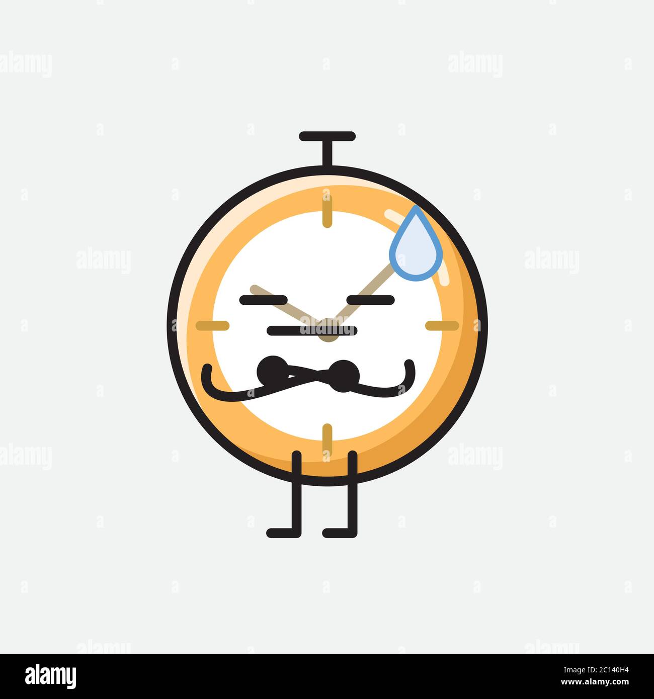 An illustration of Cute Clock Mascot Vector Character in Flat Design ...