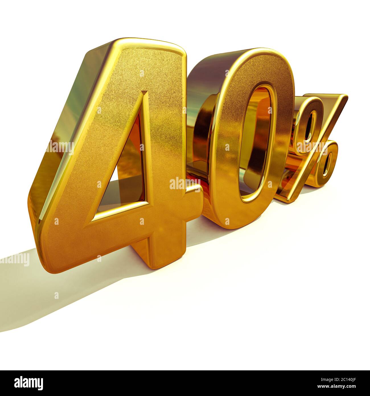 3d Gold 40 Forty Percent Discount Sign Stock Photo - Alamy