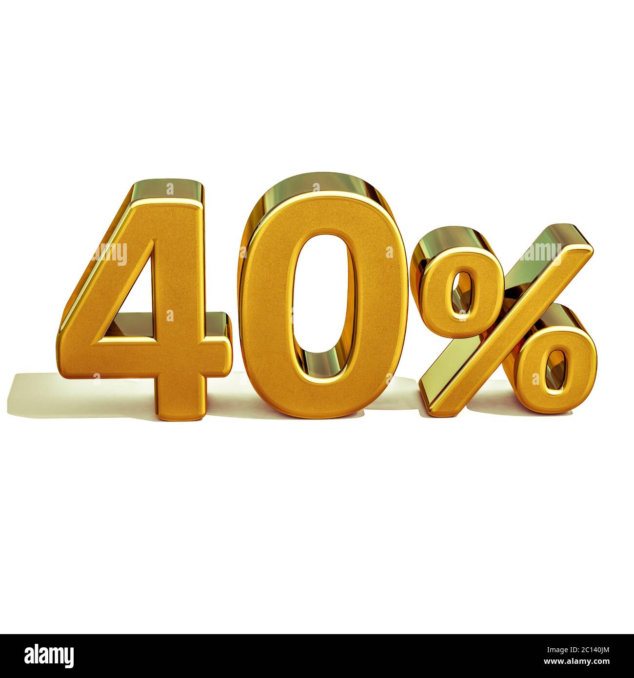3d Gold 40 Forty Percent Discount Sign Stock Photo - Alamy