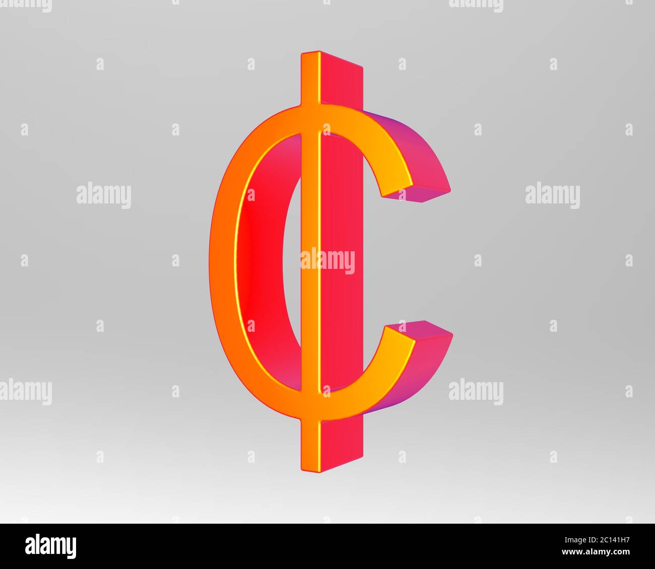 Cent symbol sign isolated centas sent 3d render Stock Photo - Alamy