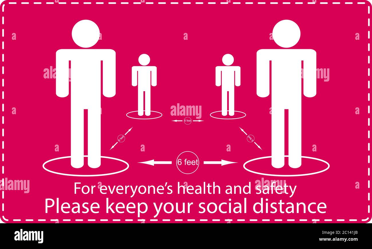 Icon people concept Social Distancing stay 6 feet apart from other ...