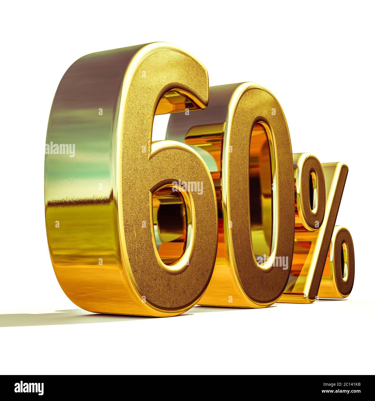 3d Gold 60 Sixty Percent Discount Sign Stock Photo - Alamy
