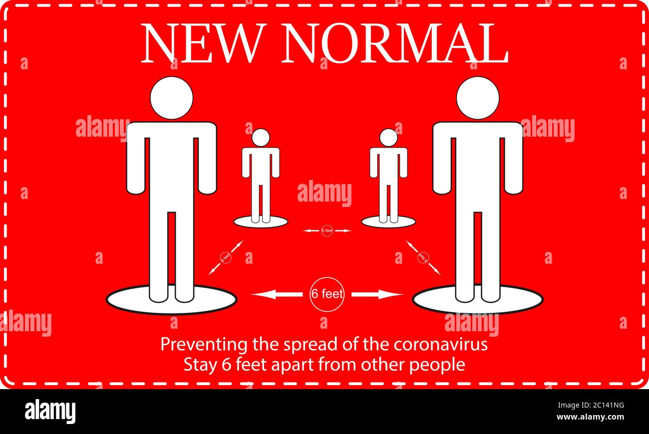 Icon people concept Social Distancing stay 6 feet apart from other ...
