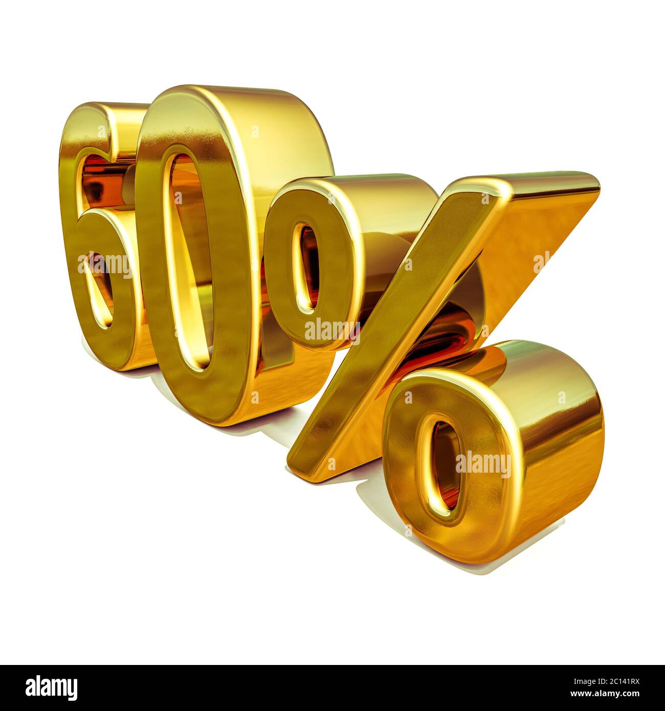 3d Gold 60 Sixty Percent Discount Sign Stock Photo - Alamy