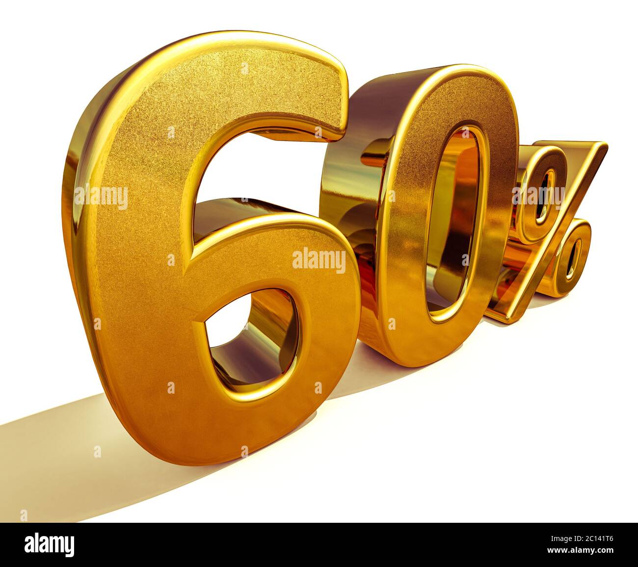 3d Gold 60 Sixty Percent Discount Sign Stock Photo - Alamy