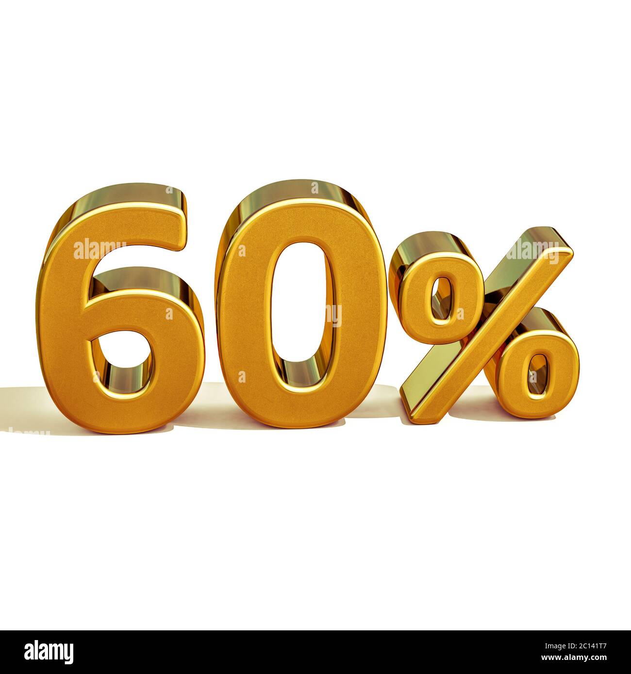 3d Gold 60 Sixty Percent Discount Sign Stock Photo - Alamy