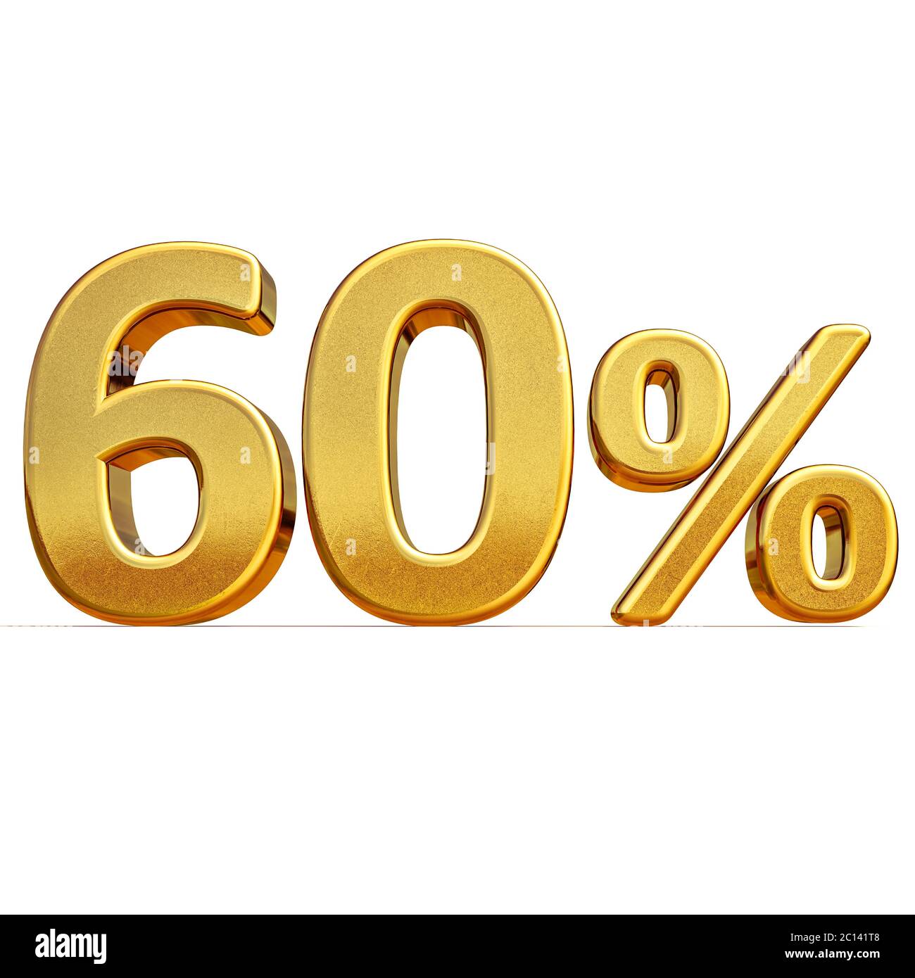 3d Gold 60 Sixty Percent Discount Sign Stock Photo - Alamy