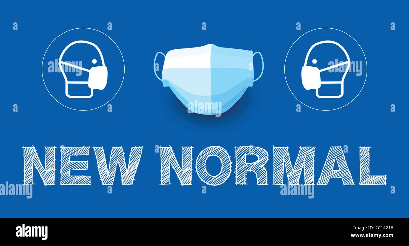 New normal concept letters on the green background , safety breathing ...