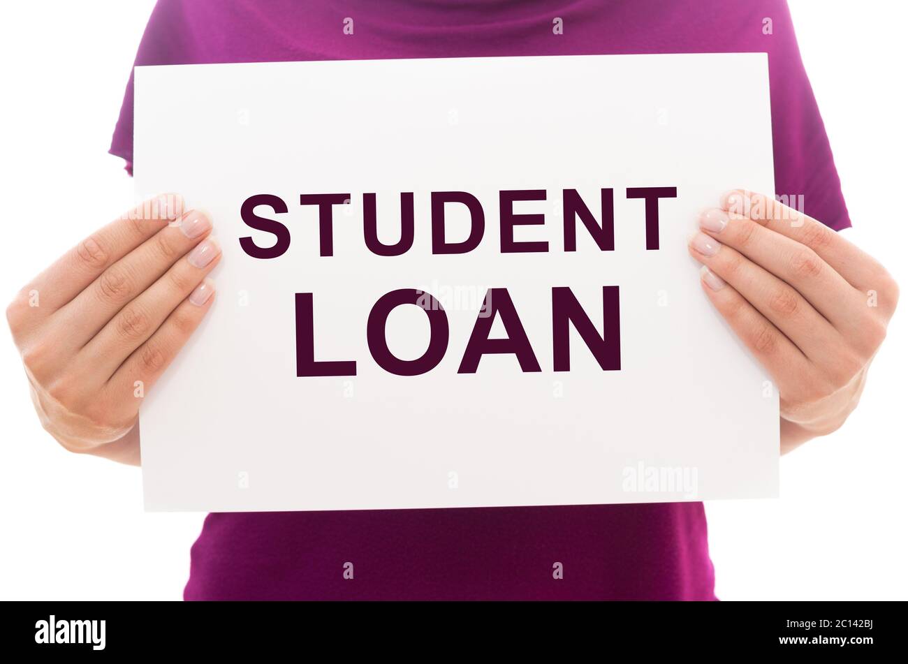 White paper sheet with text Student loan Stock Photo - Alamy