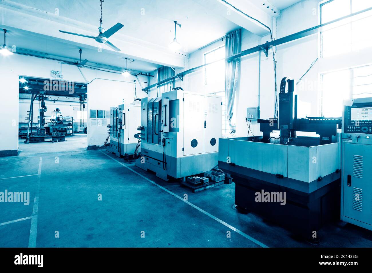 interior of modern factory of communication equipment Stock Photo - Alamy