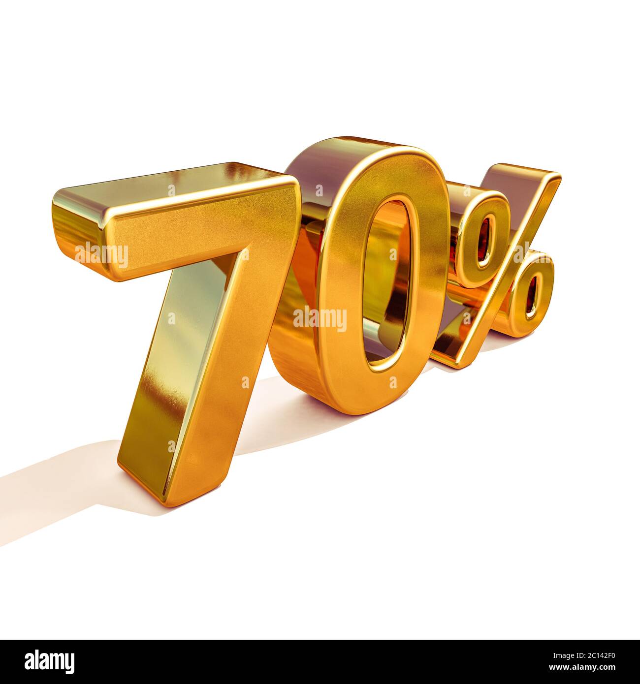 3d Gold 70 Seventy Percent Discount Sign Stock Photo - Alamy