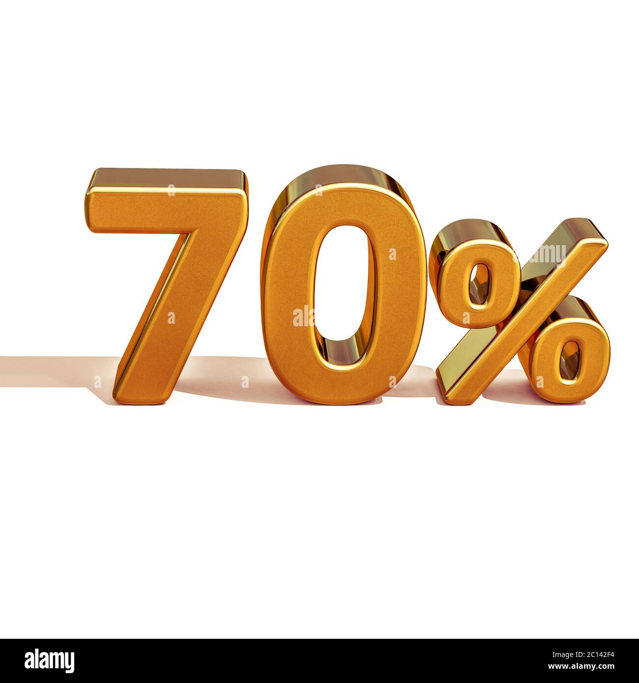 3d Gold 70 Seventy Percent Discount Sign Stock Photo - Alamy