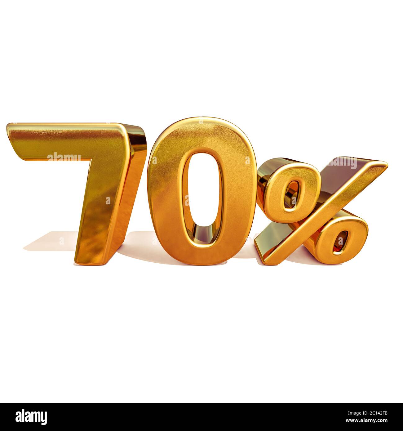 3d Gold 70 Seventy Percent Discount Sign Stock Photo - Alamy