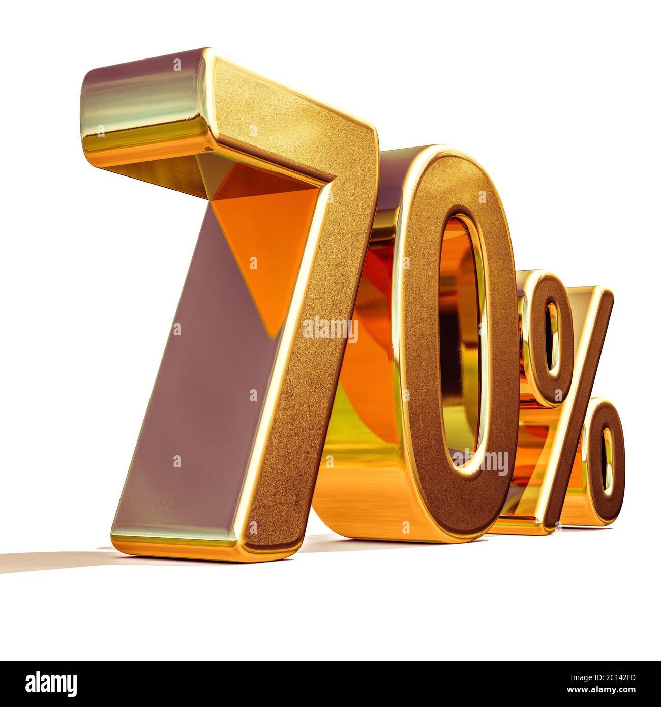 3d Gold 70 Seventy Percent Discount Sign Stock Photo - Alamy