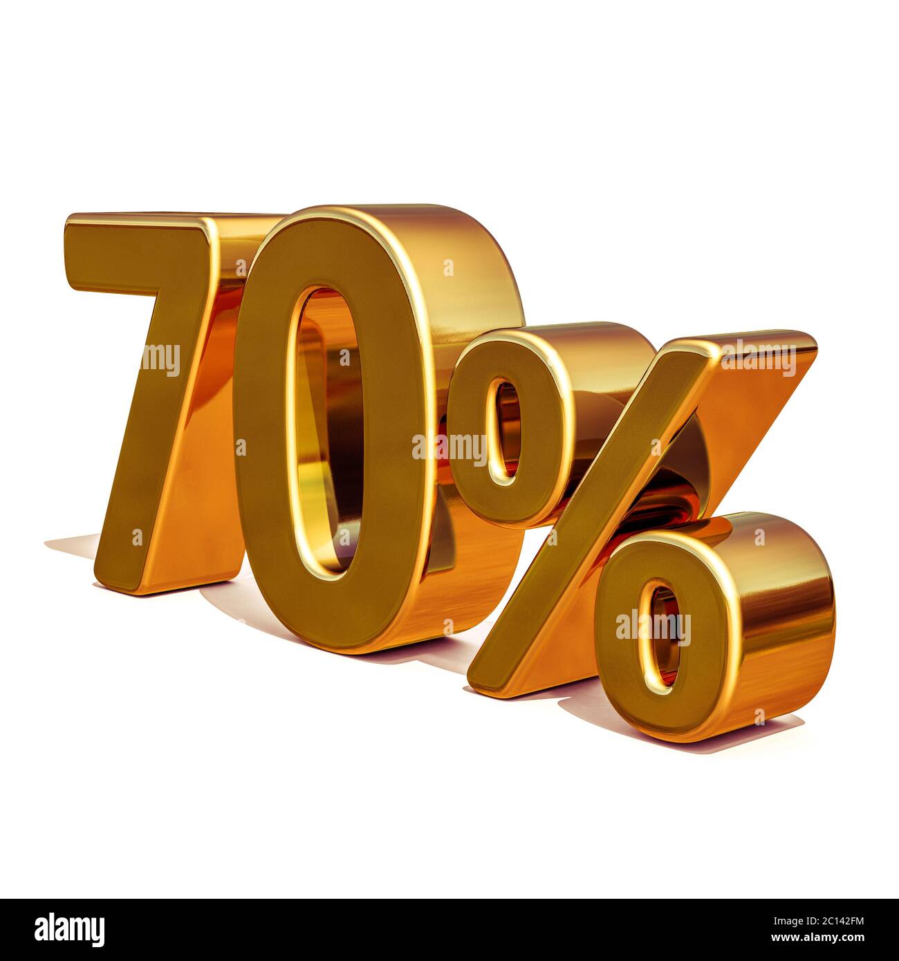 3d Gold 70 Seventy Percent Discount Sign Stock Photo - Alamy