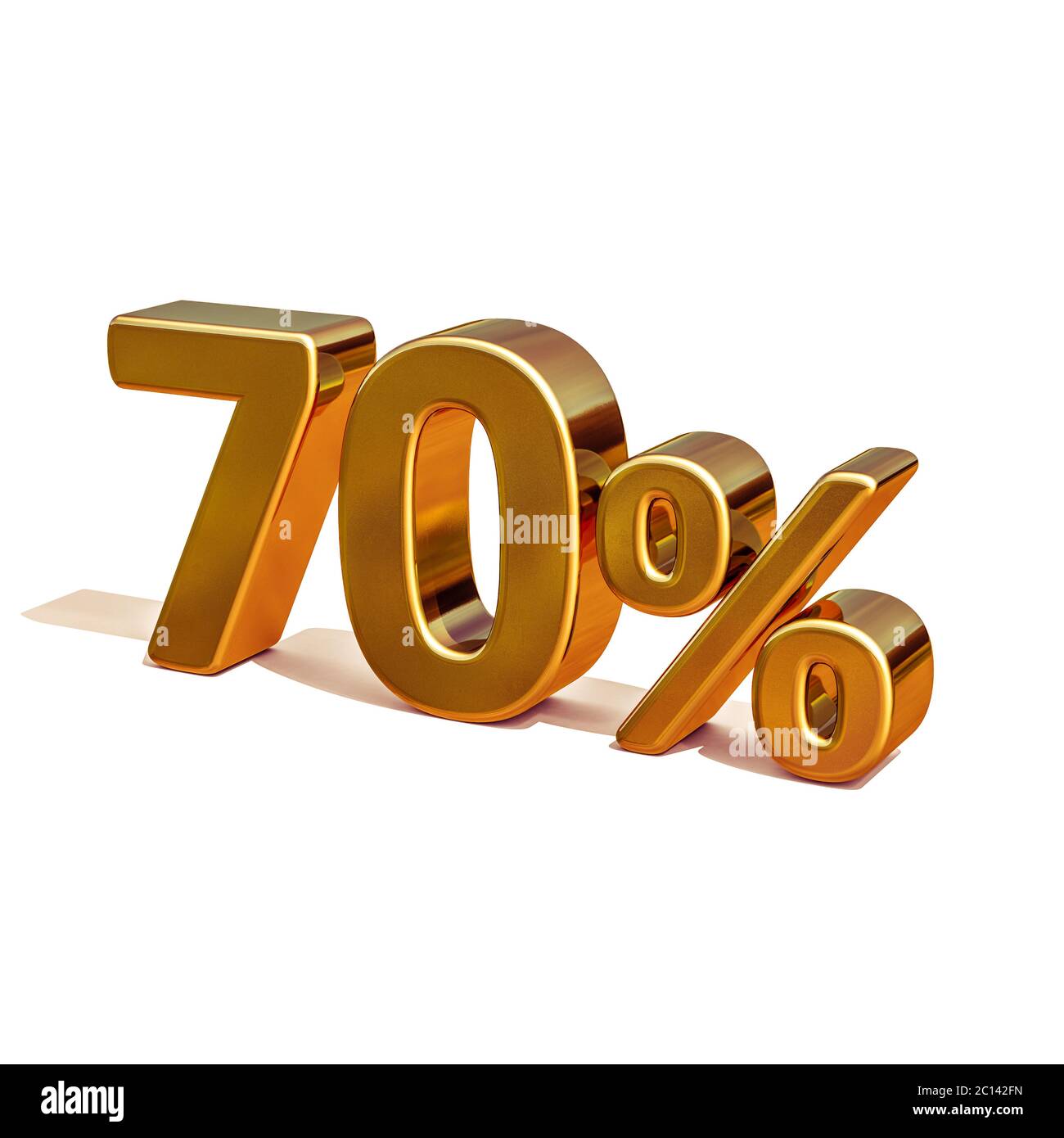 3d Gold 70 Seventy Percent Discount Sign Stock Photo - Alamy