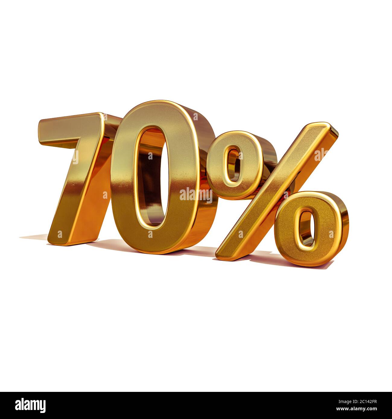 3d Gold 70 Seventy Percent Discount Sign Stock Photo - Alamy