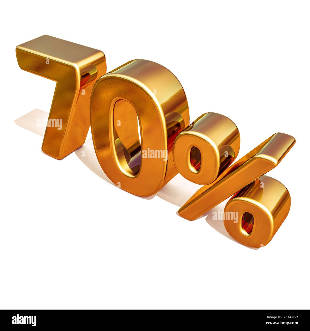3d Gold 70 Seventy Percent Discount Sign Stock Photo - Alamy