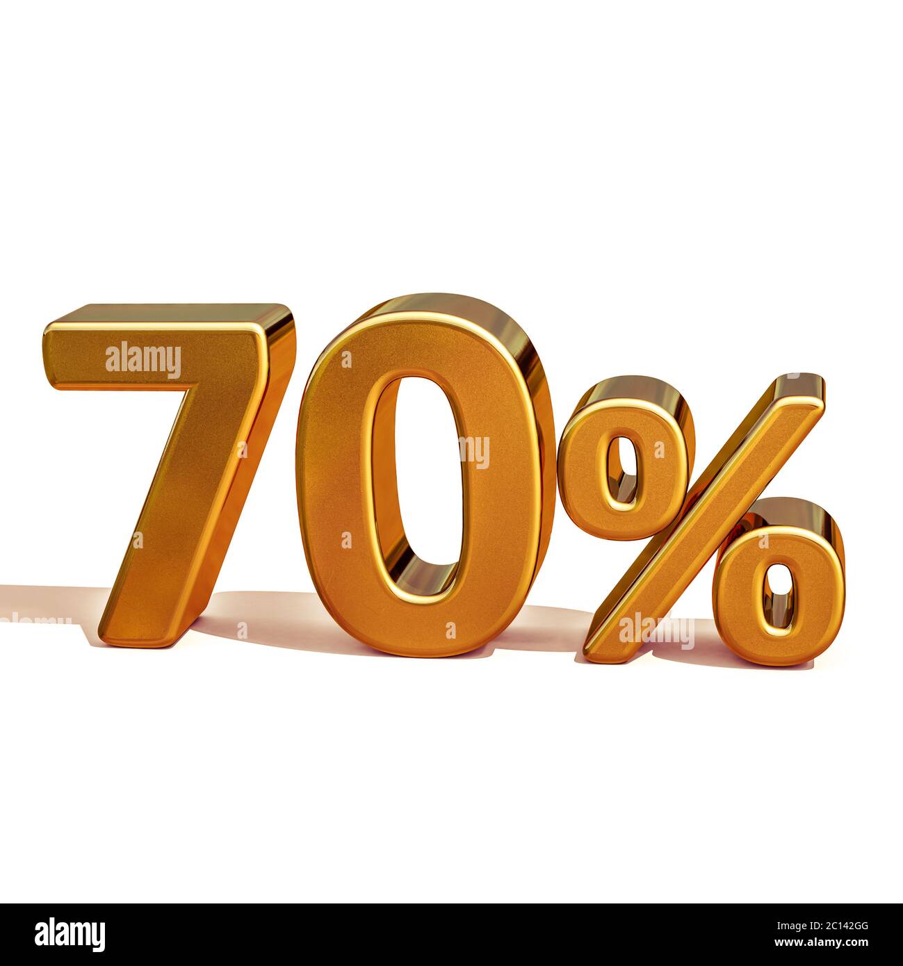 3d Gold 70 Seventy Percent Discount Sign Stock Photo - Alamy