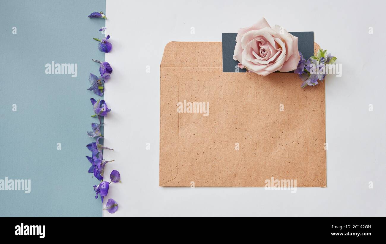 Flowers in envelope Stock Photo - Alamy
