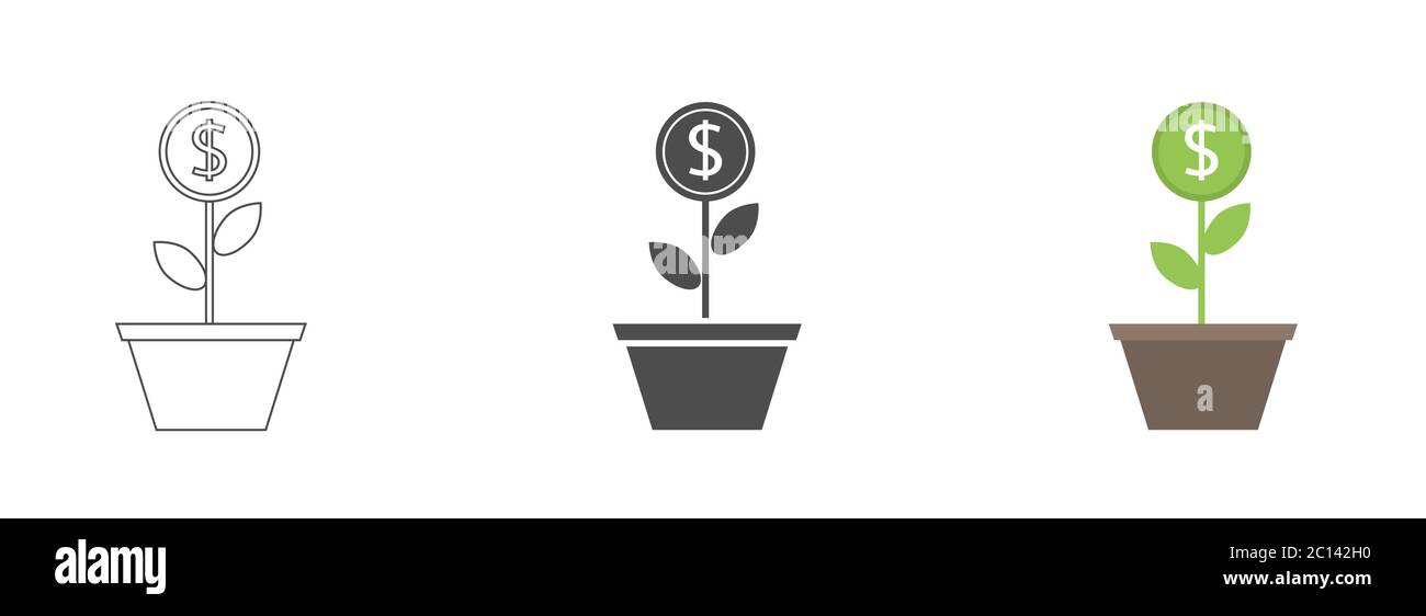 Flower with dollar sign vector icons Stock Vector Image & Art - Alamy