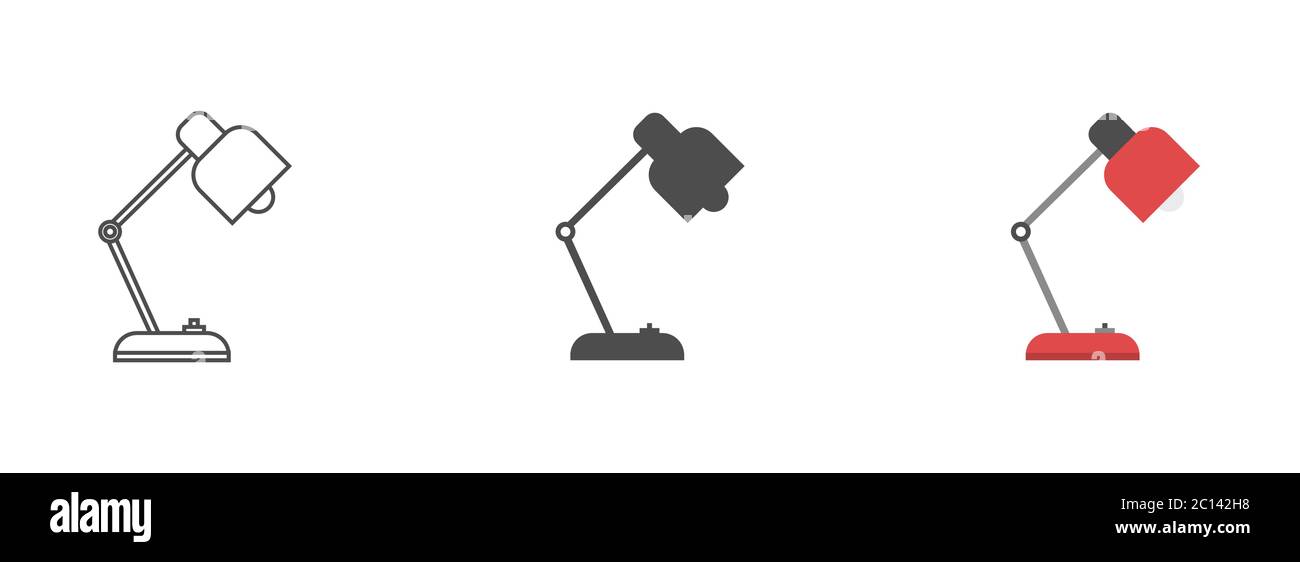 Desk lamp office icons hi-res stock photography and images - Alamy