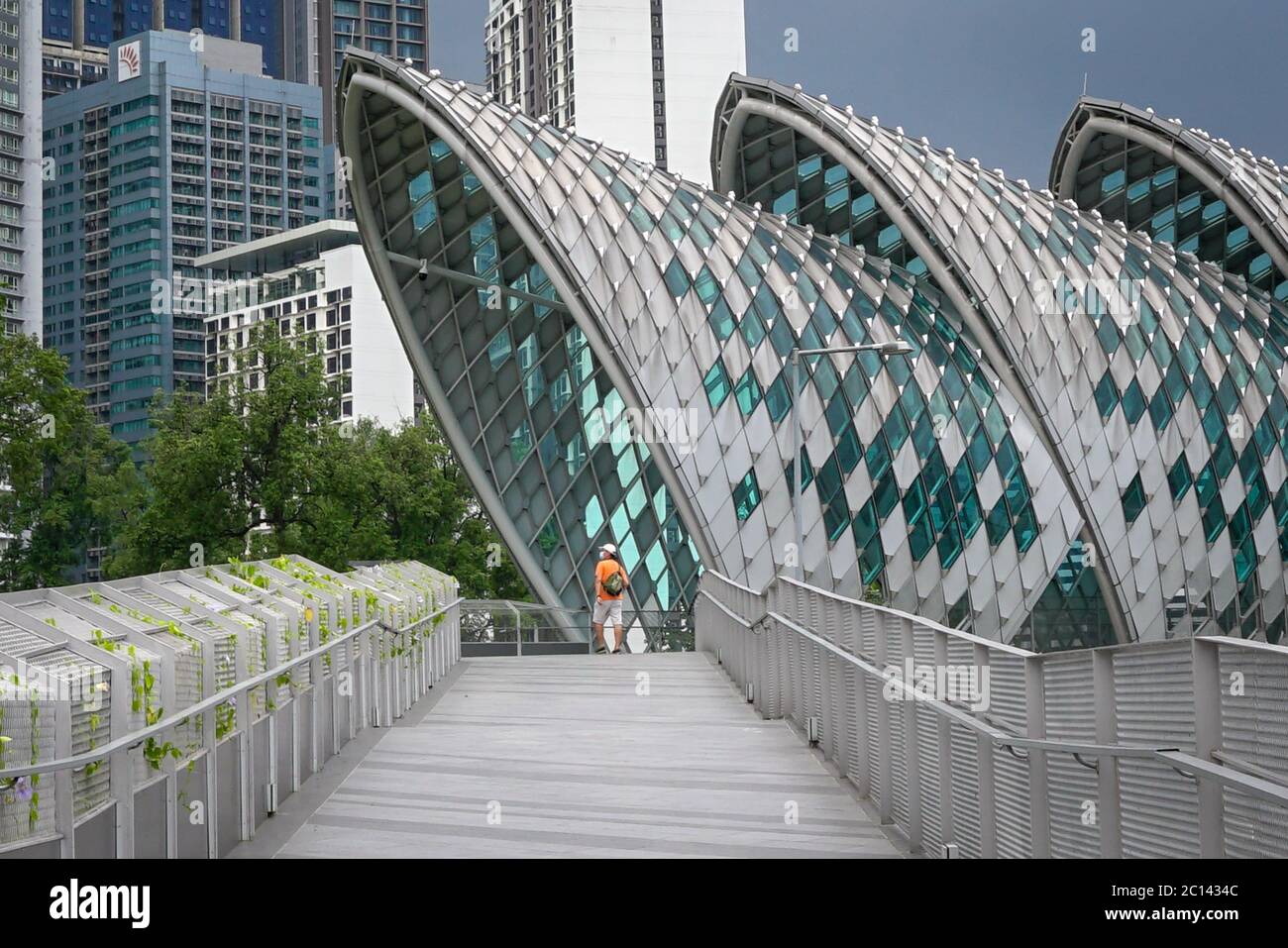 Kuala Lumpur, Malaysia - June 11, 2020: Saloma Link pedestrian bridge ...