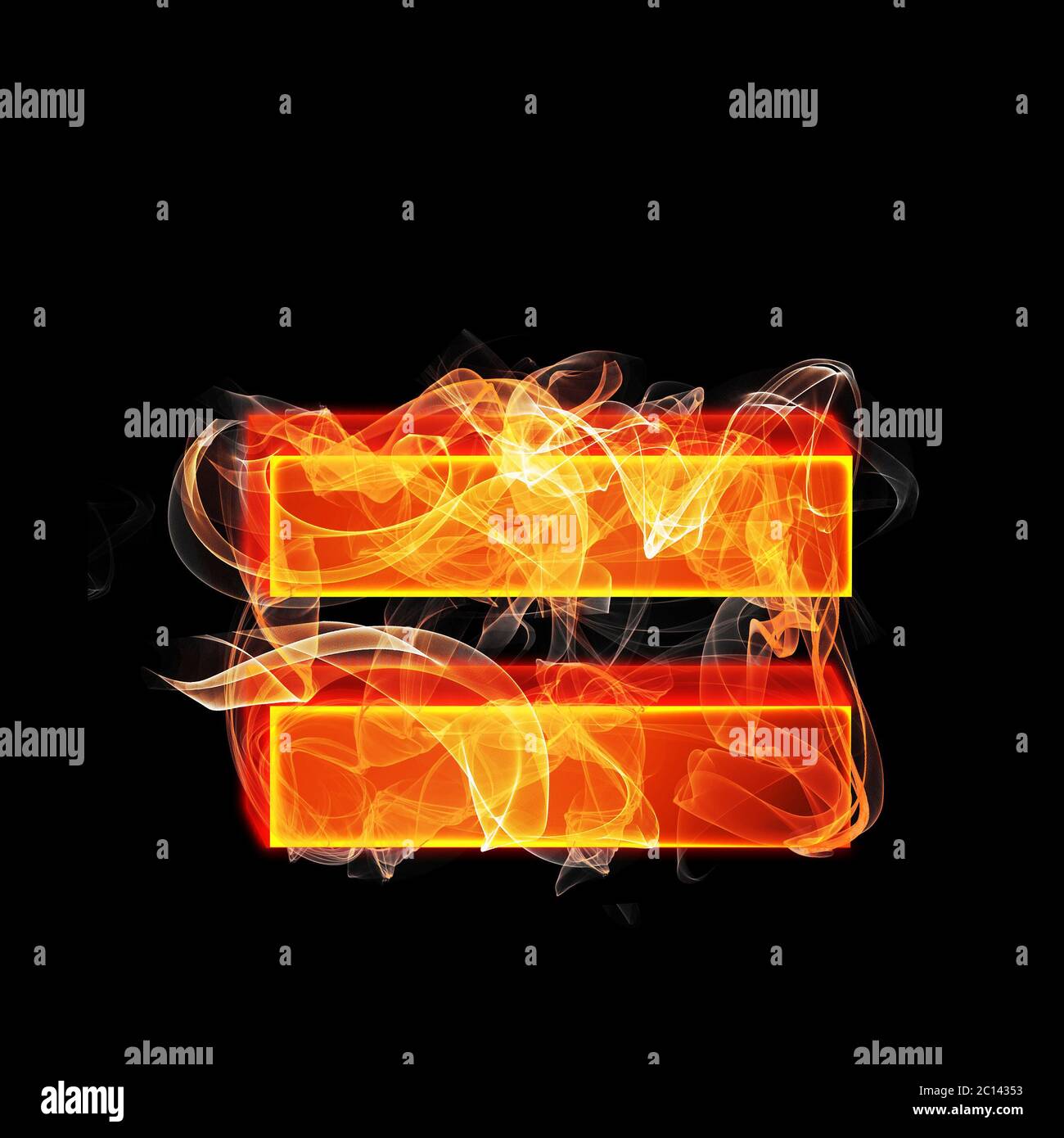 Equality burning sign isolated on black Stock Photo - Alamy