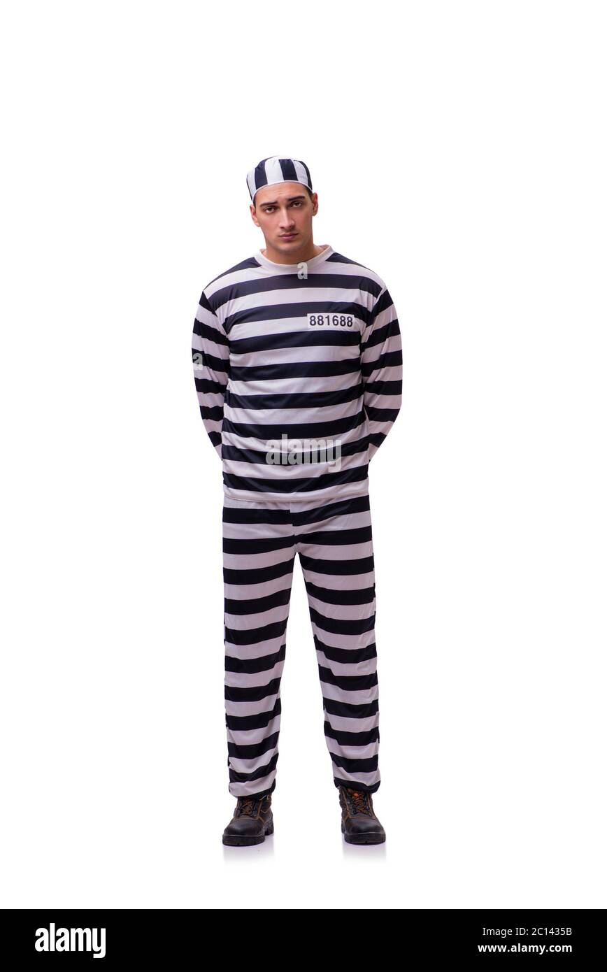 Man prisoner isolated on white background Stock Photo - Alamy