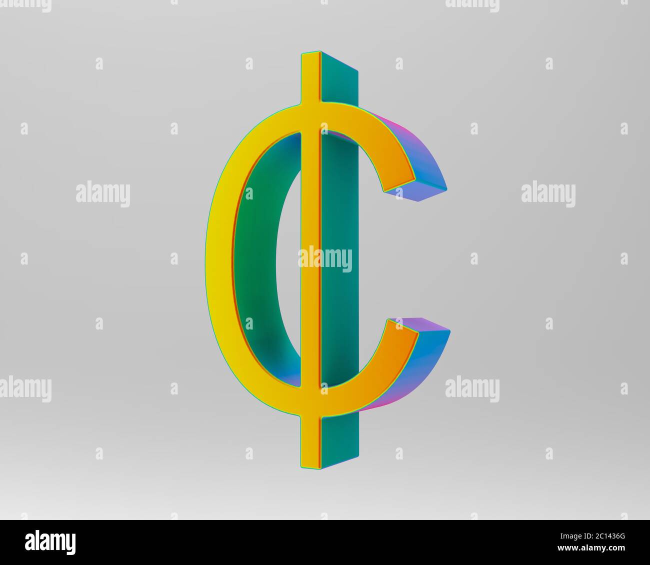 Cent symbol sign isolated centas sent 3d render Stock Photo - Alamy