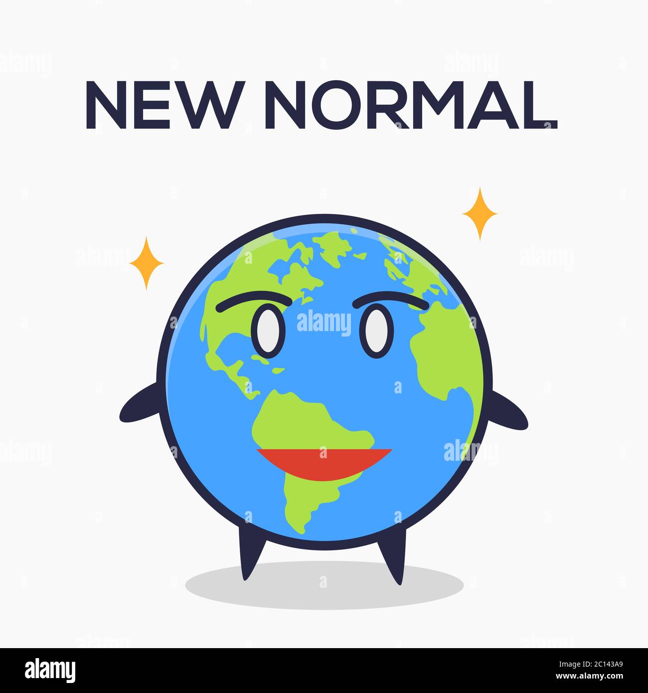 Earth New Normal concept. Flat cartoon style. Vector illustration Stock ...