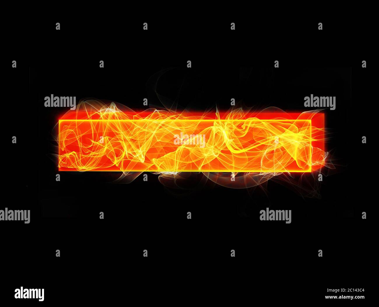 Burning minus sign on black background Stock Photo - Alamy