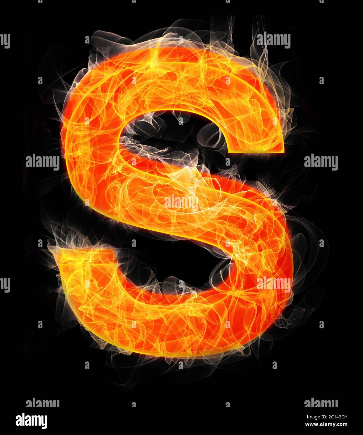 Burning letters as alphabet type S Stock Photo - Alamy