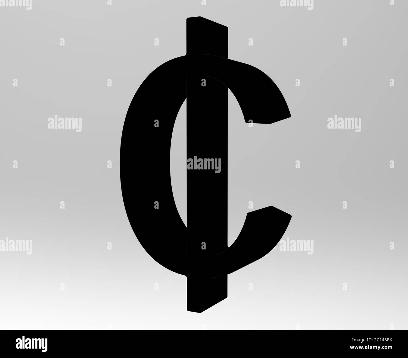 Cent symbol sign isolated centas sent 3d render Stock Photo - Alamy