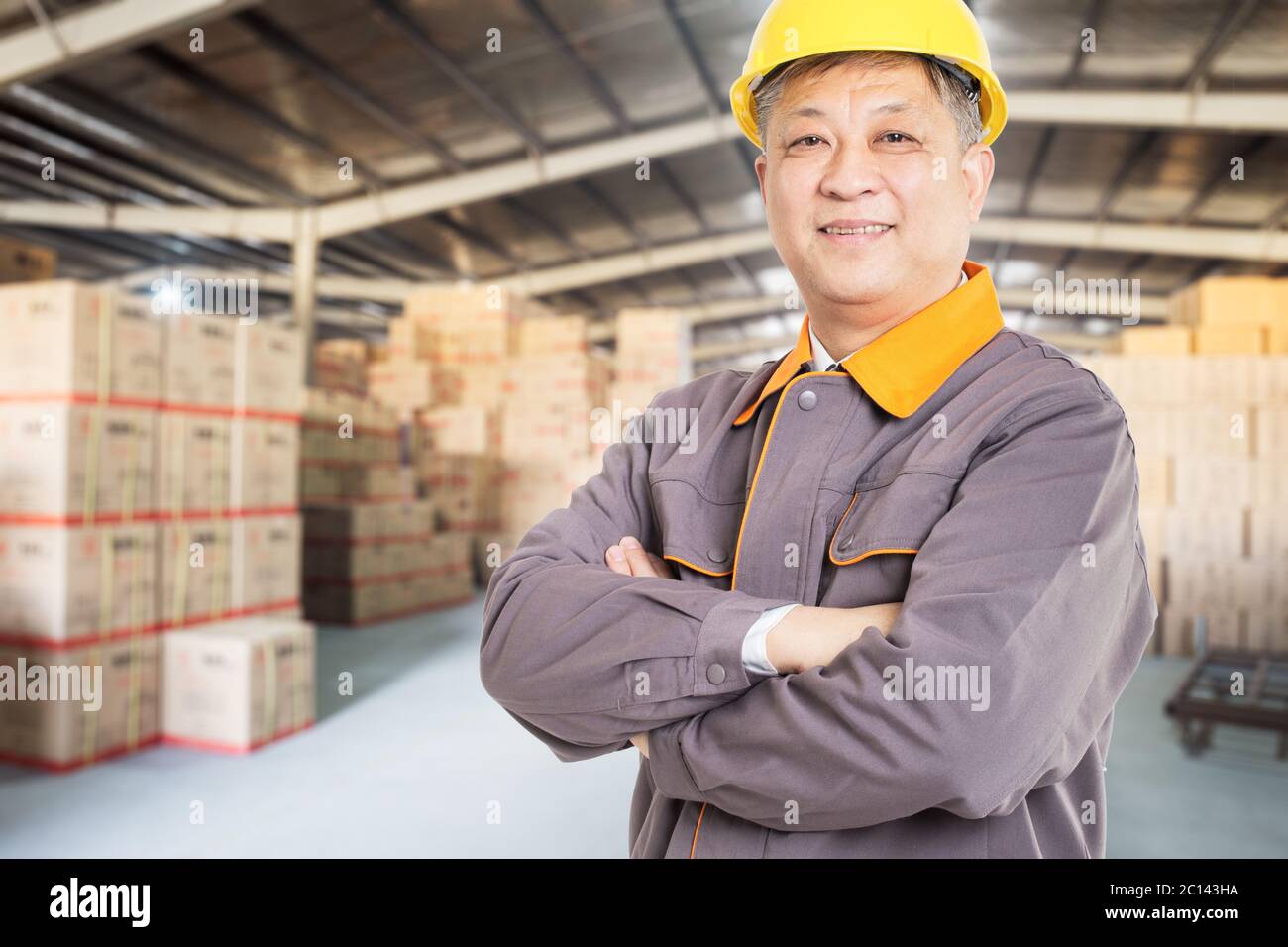 old asian man engineer in modern factory Stock Photo - Alamy