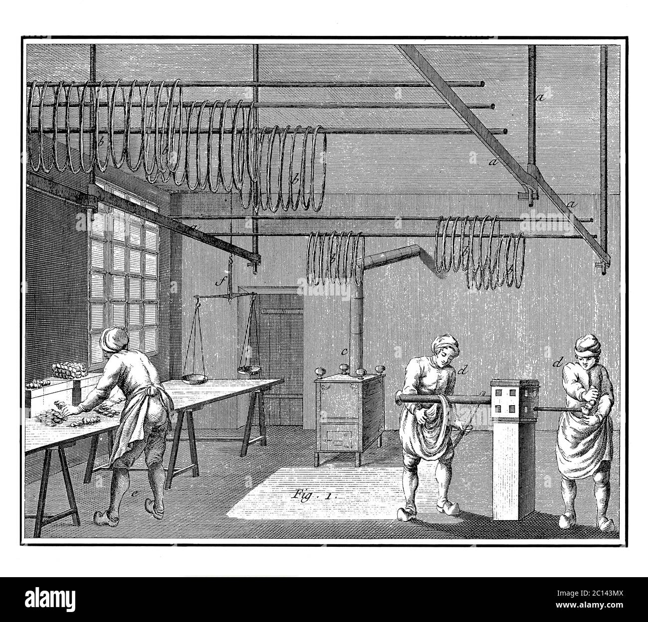 Antique illustration of a dying room. Published in "A Diderot Pictorial ...