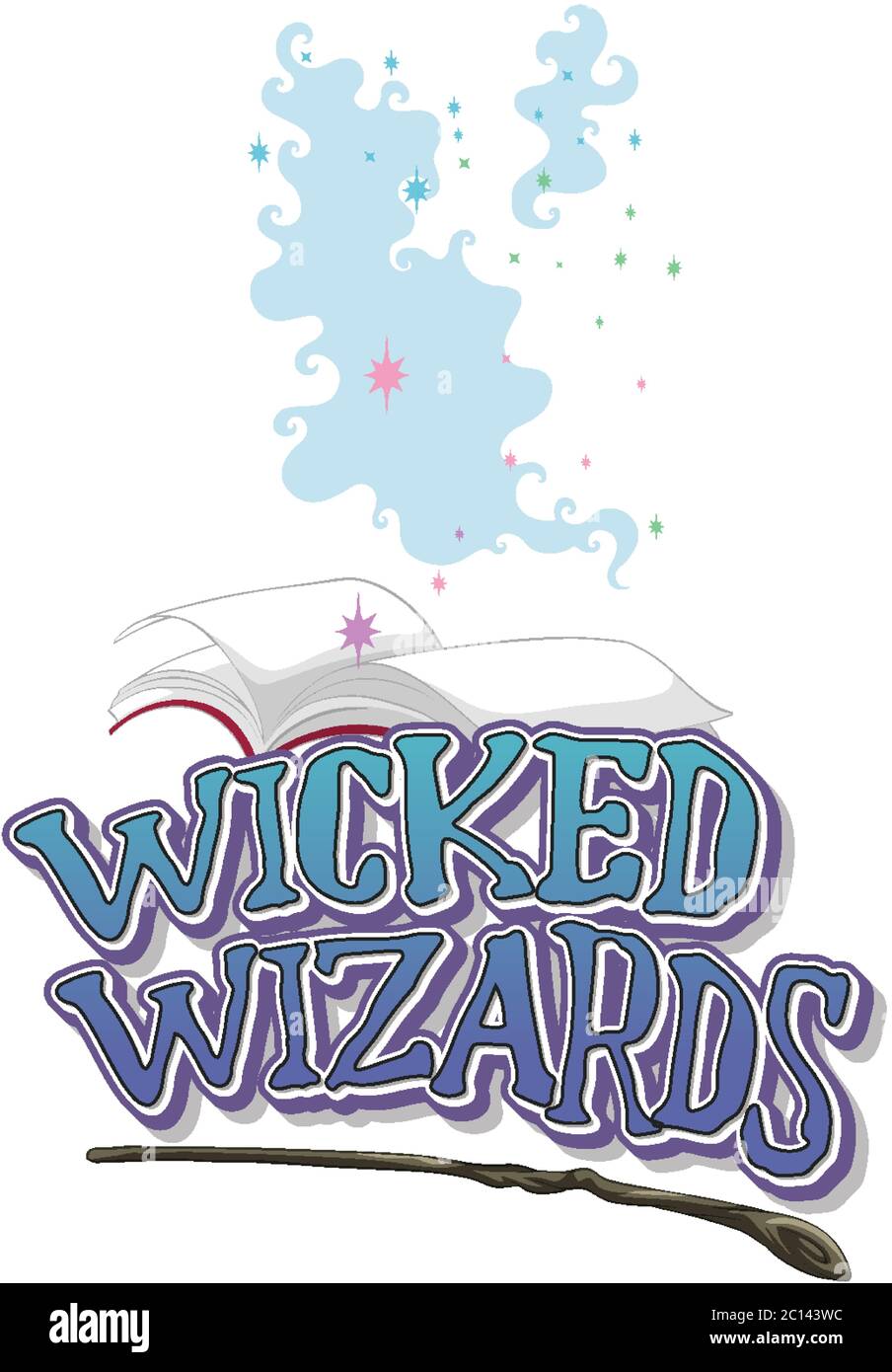 Wicked wizards logo on white background illustration Stock Vector Image ...