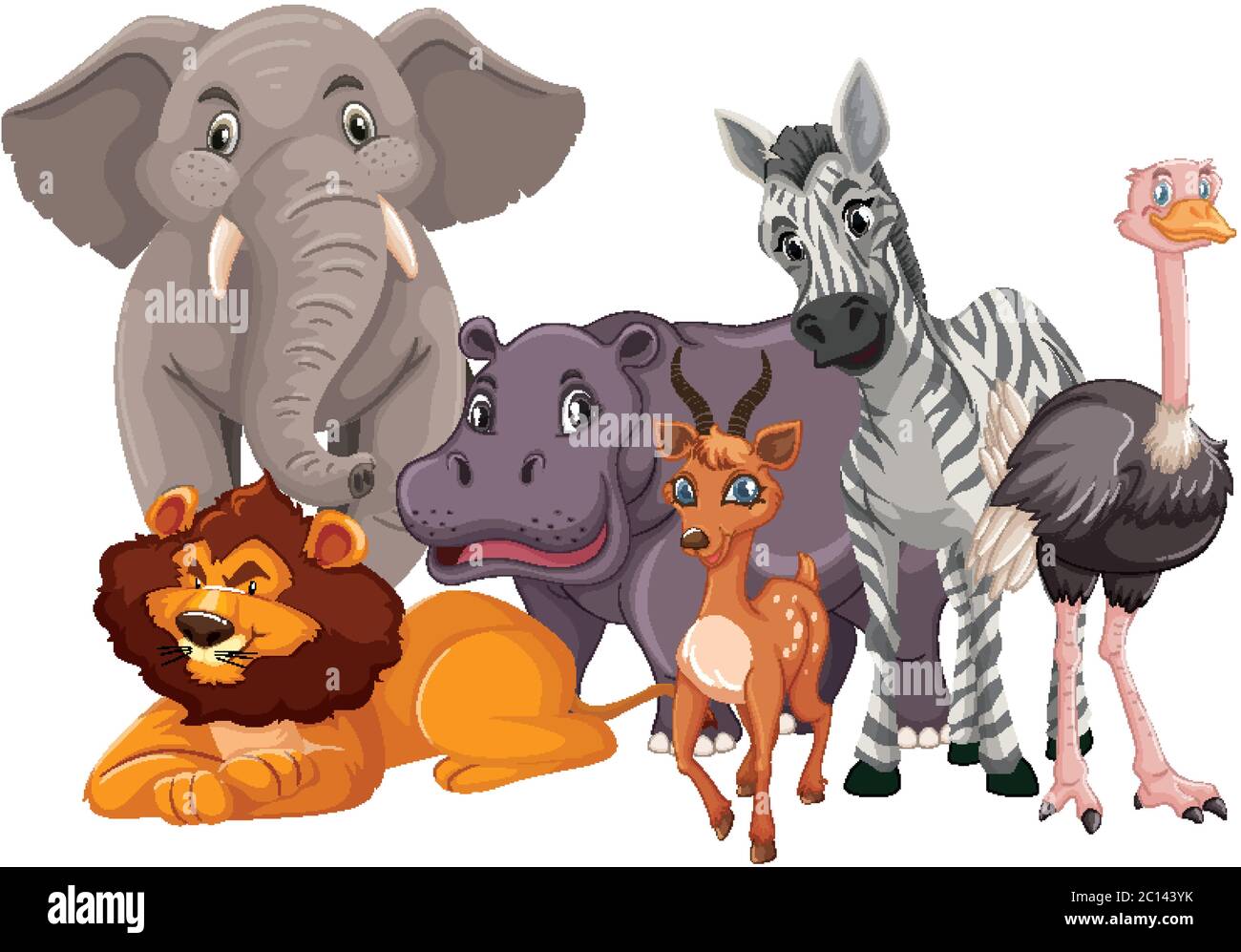 Group of wild animals illustration Stock Vector Image & Art - Alamy